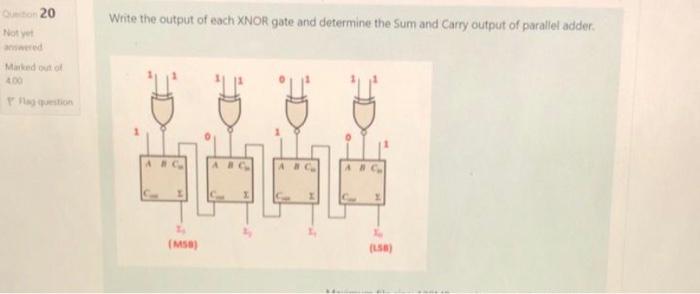 Solved 20 Write The Output Of Each Xnor Gate And Determine