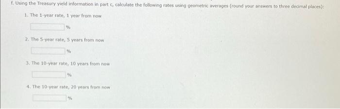Solved c. Given the following Treasury bond yield | Chegg.com