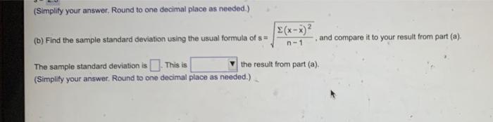 Solved (Simplify your answer. Round to one decimal place as | Chegg.com