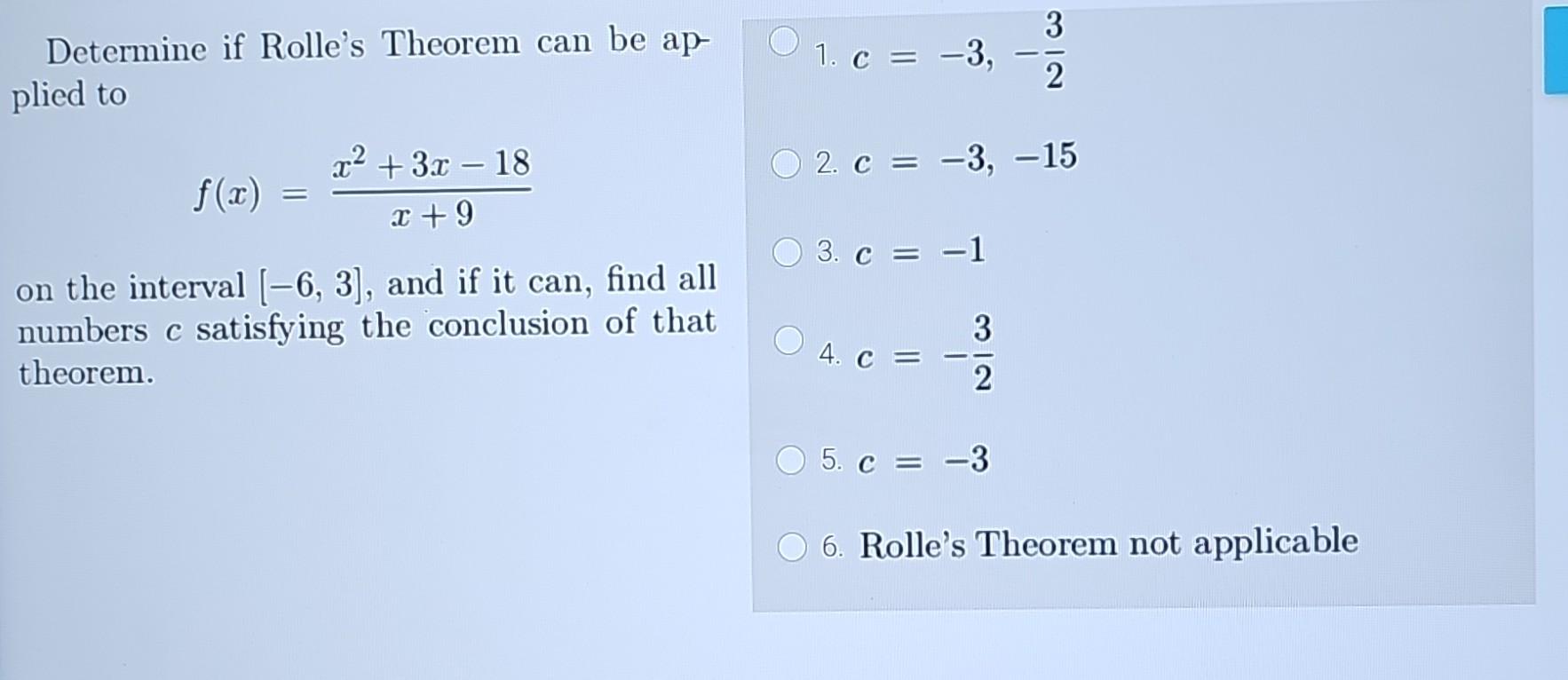 Solved Determine if Rolle's Theorem can be applied to | Chegg.com