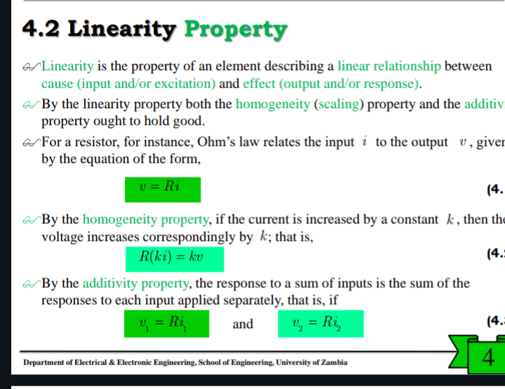 Solved 4.2 ﻿Linearity Property?σ∼ ﻿Linearity is the property | Chegg.com