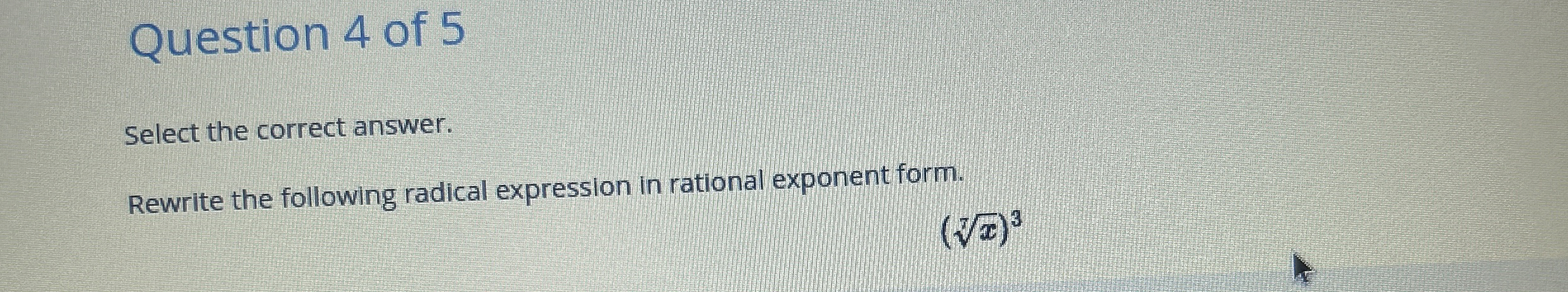 Solved Question 4 ﻿of 5Select the correct answer.Rewrite the | Chegg.com
