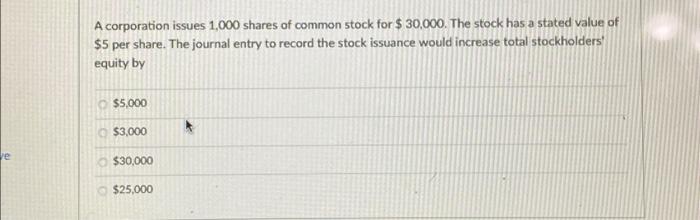 Solved A corporation issues 1,000 shares of common stock for | Chegg.com