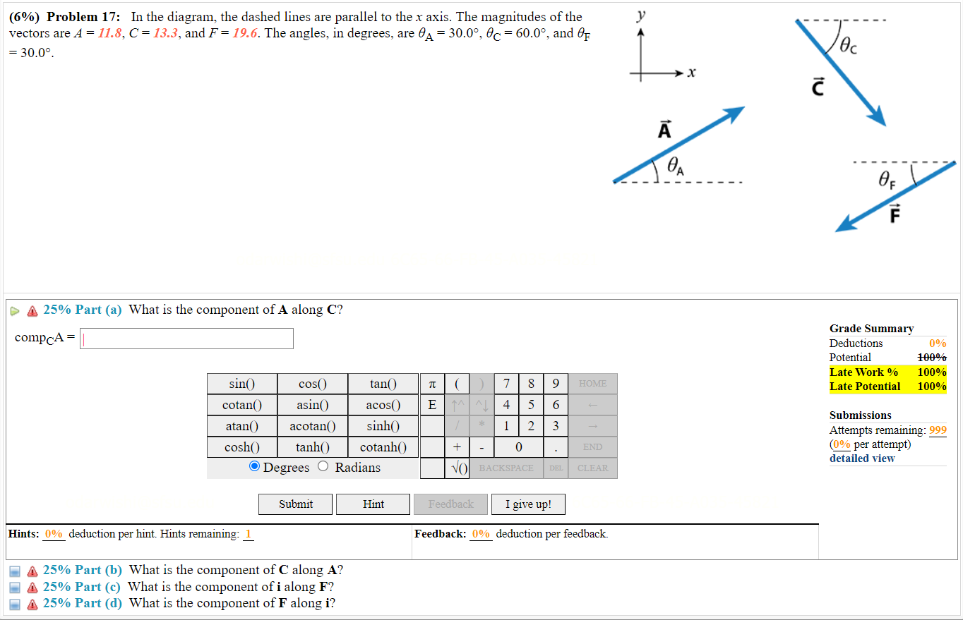 Solved (6%) ﻿Problem 17: In the diagram, the dashed lines | Chegg.com