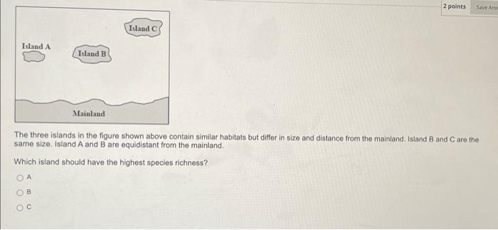 Solved The three islands in the figure shown above contain | Chegg.com