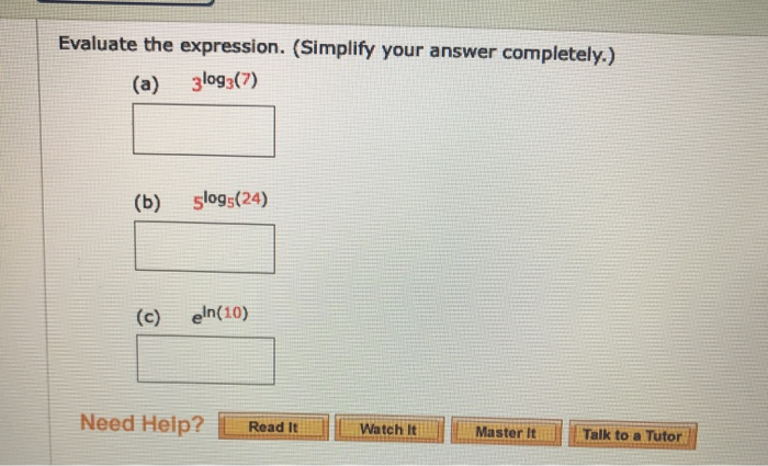Solved Evaluate the expression. (Simplify your answer | Chegg.com