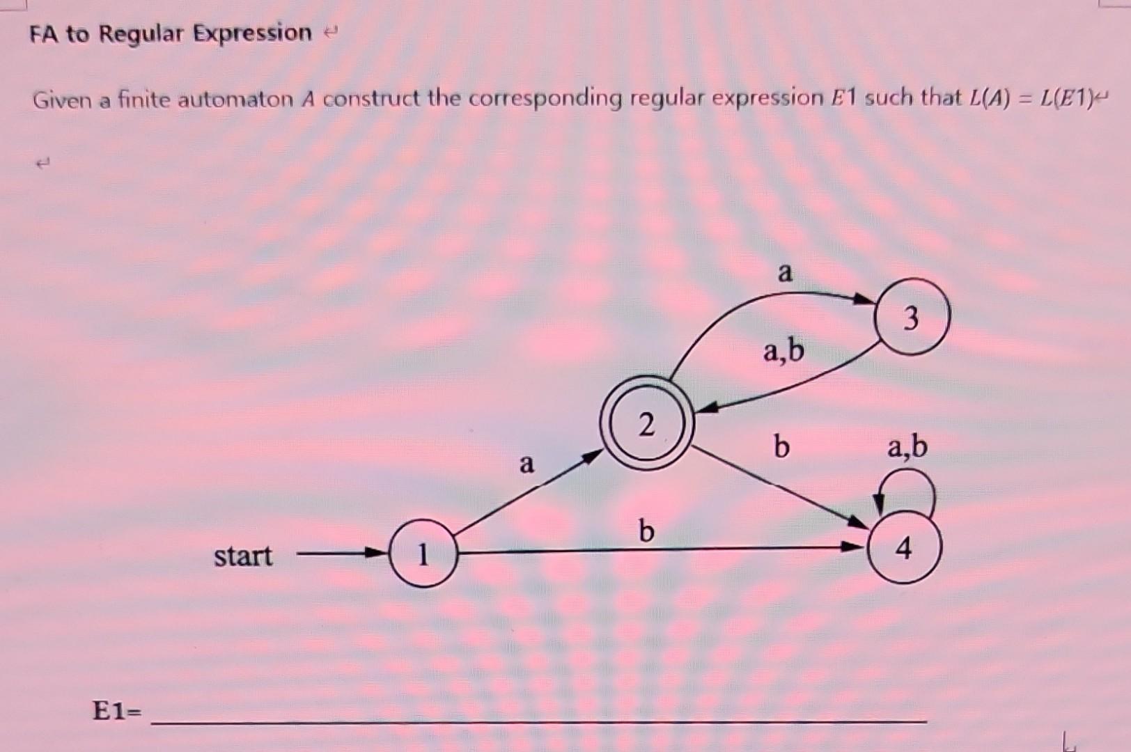 Solved Given A Finite Automaton A Construct The