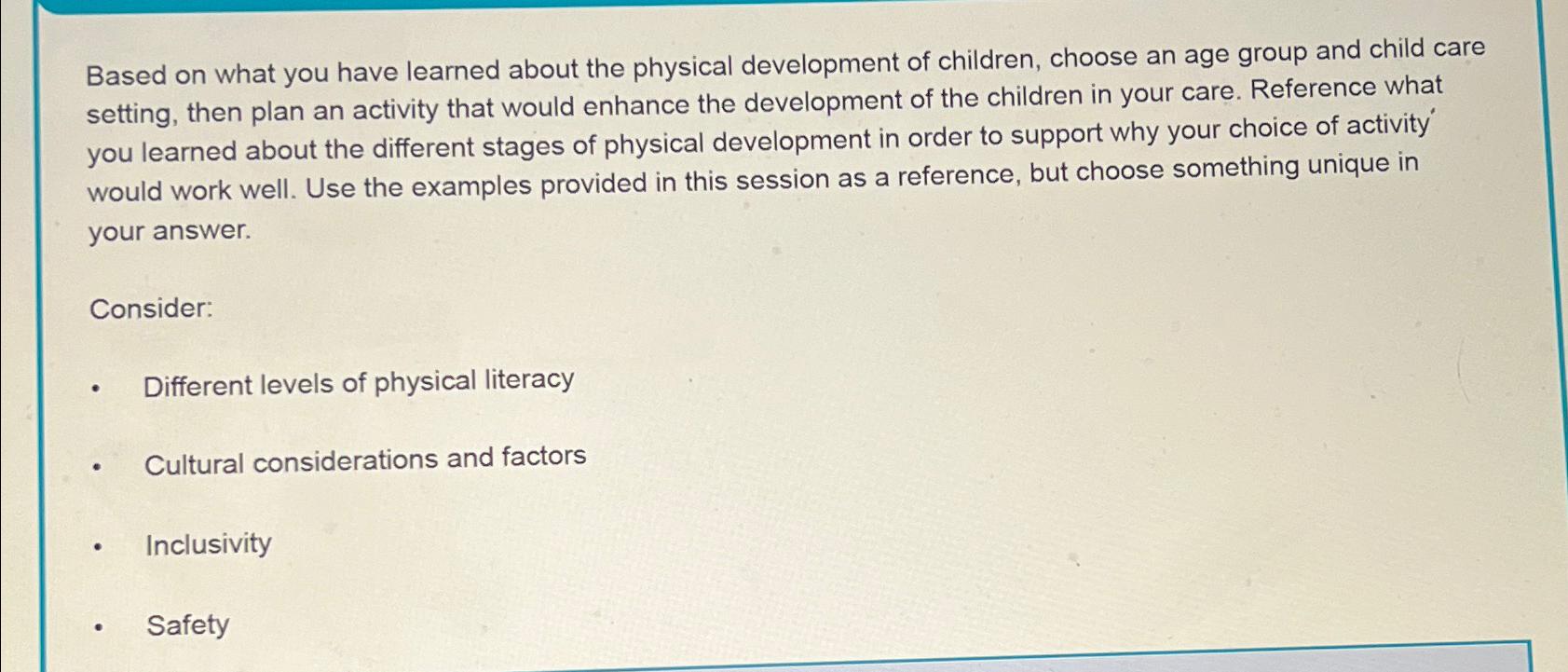 Solved Based on what you have learned about the physical | Chegg.com