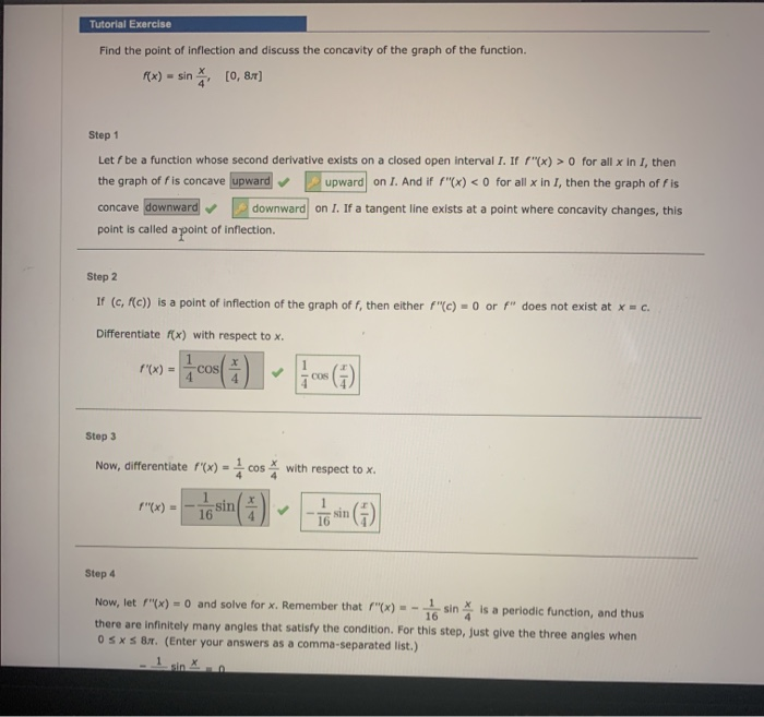 Solved Tutorial Exercise Find the point of inflection and | Chegg.com