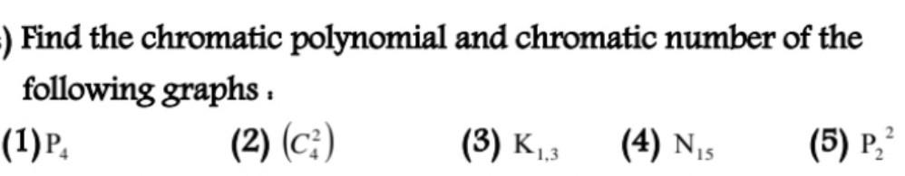 Solved ) Find the chromatic polynomial and chromatic number | Chegg.com