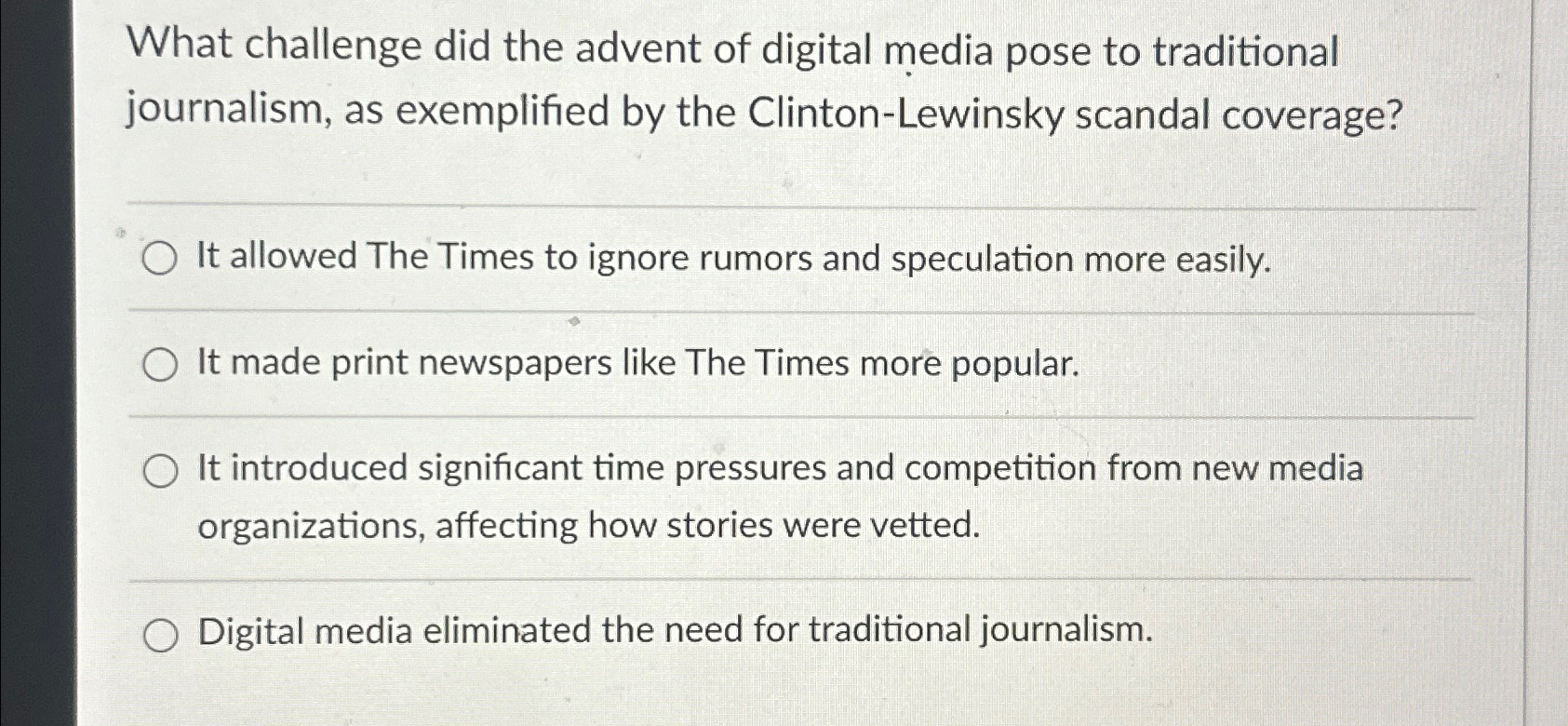 Solved What challenge did the advent of digital media pose | Chegg.com