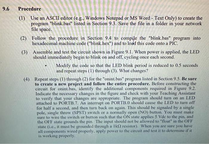 Solved 9.6 Procedure (1) Use an ASCII editor (e.g., Windows | Chegg.com