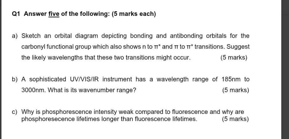 Solved Q1 ﻿Answer five of the following: (5 ﻿marks each)a) | Chegg.com
