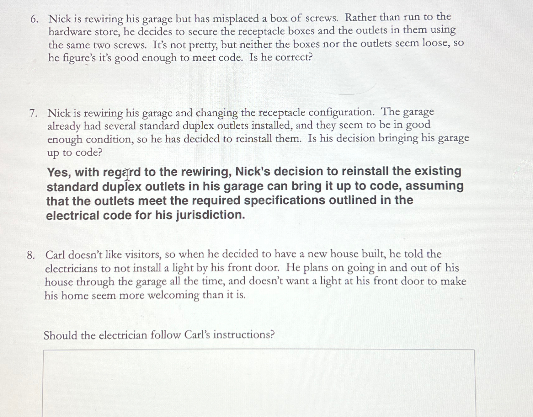 Solved Nick is rewiring his garage but has misplaced a box | Chegg.com