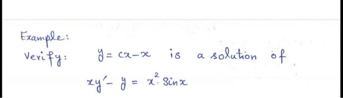 Solved (5) ∂u∂y+x∂x∂y=x−ux+uExample: Verify: y=cx−x is a | Chegg.com