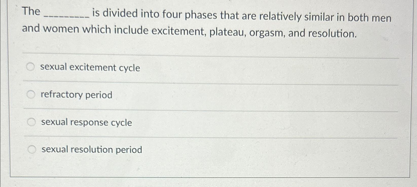 Solved The q, ﻿is divided into four phases that are | Chegg.com