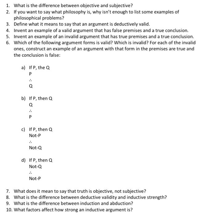 1. What is the difference between objective and | Chegg.com