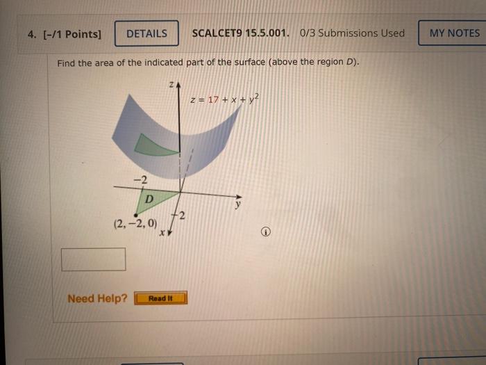 Solved 4. [-/1 Points] DETAILS SCALCET9 15.5.001. 0/3 | Chegg.com