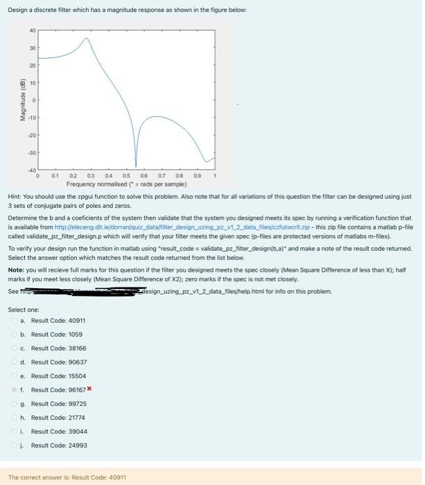 [Solved]: Design a discrete filter which has a magnitude re
