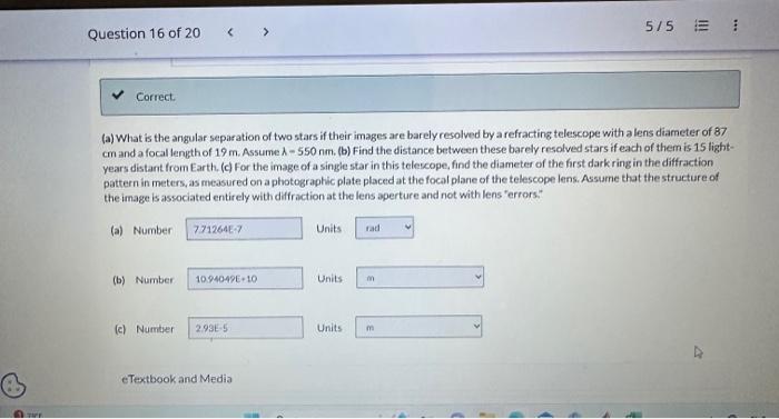Solved What is the angular separation of two stars if their | Chegg.com
