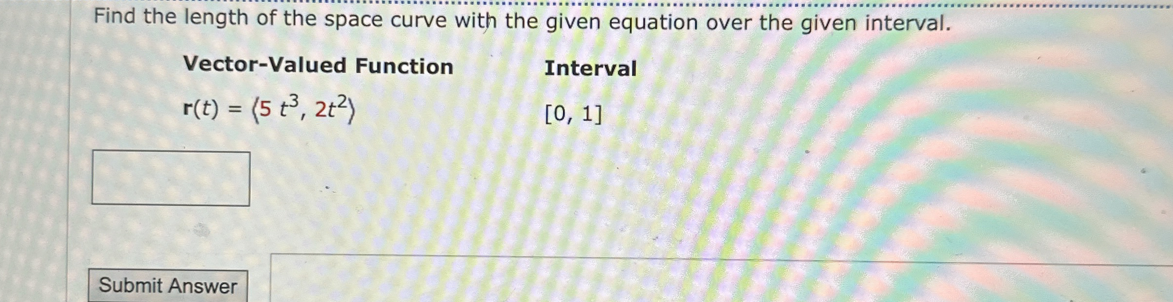 Solved Find the length of the space curve with the given | Chegg.com