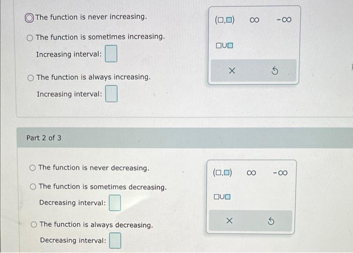 Solved Jse interval notation to write the intervals over | Chegg.com