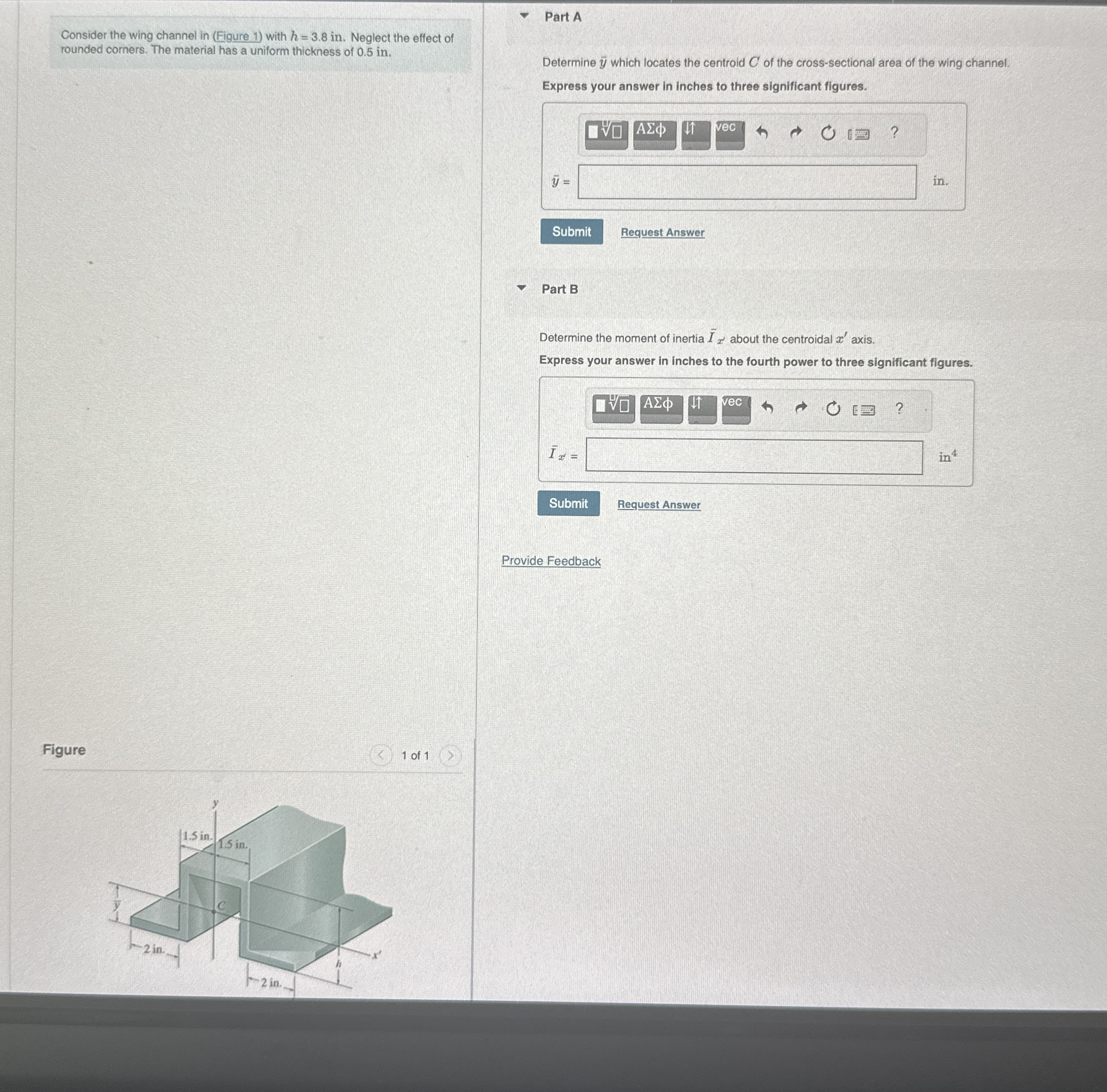 Solved Consider the wing channel in (Figure 1) ﻿with | Chegg.com