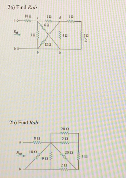 Solved 2a) Find Rab 2b) Find Rab | Chegg.com