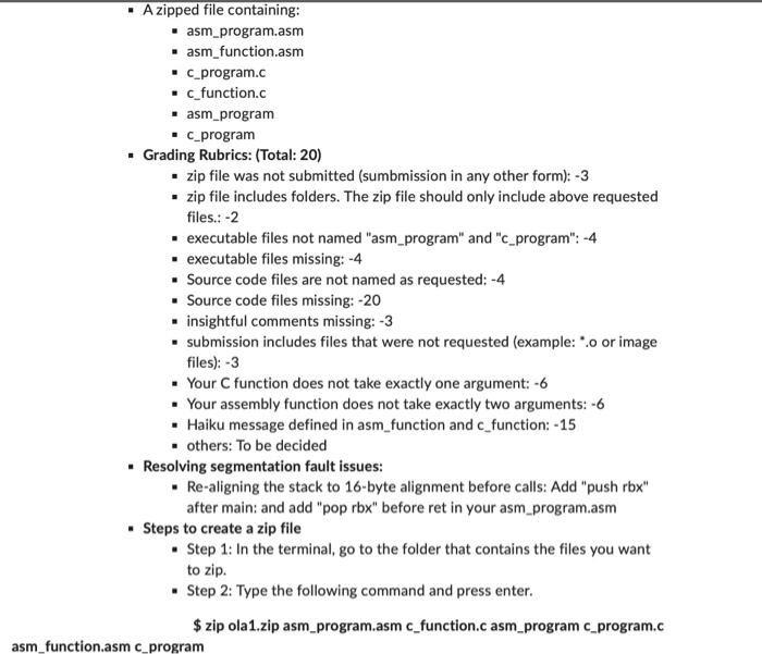 Solved - A zipped file containing: - asm_program.asm - | Chegg.com