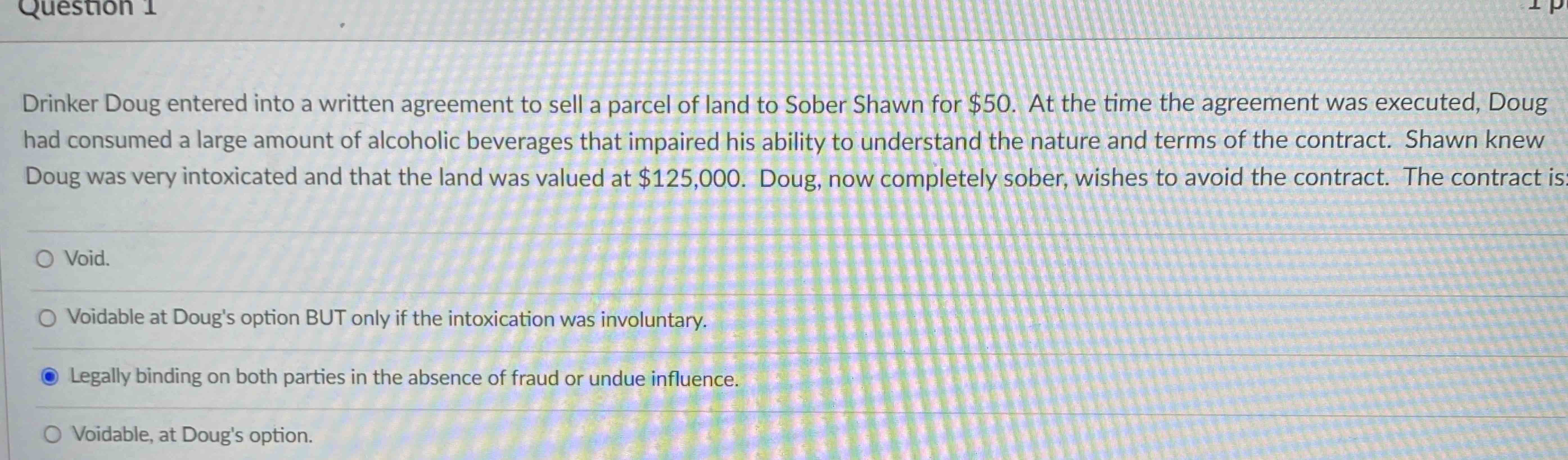 Solved Drinker Doug entered into a written agreement to sell | Chegg.com