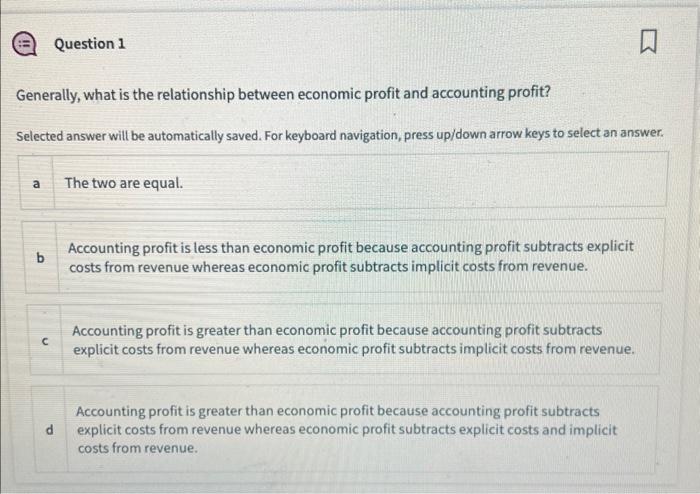 Solved Generally, what is the relationship between economic | Chegg.com