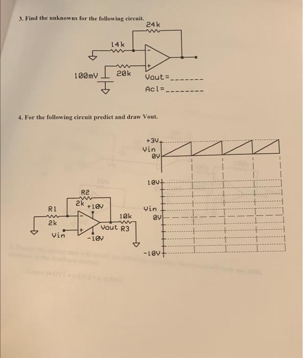 Solved 1. Draw Vout with the following Vin and circuit. 2. | Chegg.com