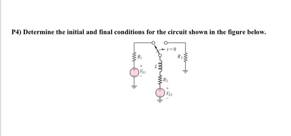 Solved P4) ﻿Determine the initial and final conditions for | Chegg.com