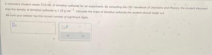 Solved A chemistry student needs 45.0 g of ethanolamine for | Chegg.com