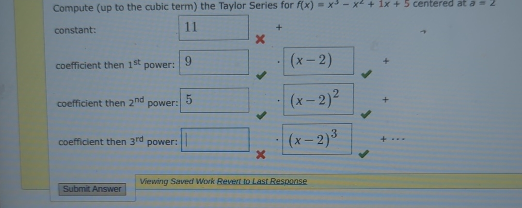 Solved Compute (up to the cubic term) ﻿the Taylor Series for | Chegg.com