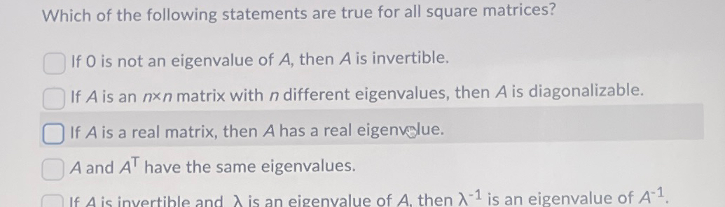 Solved Which of the following statements are true for all | Chegg.com
