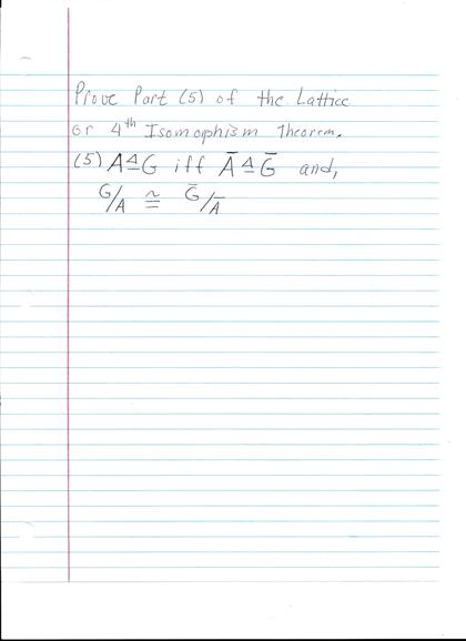 Solved Prove part (5) of the Lattice or 4th Isomorphism | Chegg.com