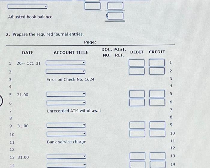 Solved Bank Reconciliation and Related Journal Entries The | Chegg.com