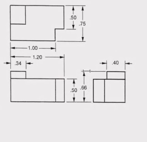Solved oblique projection (cavalier) scale 1:10 and | Chegg.com