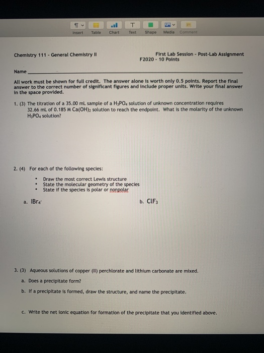 Solved T Insert Table Chart Text Shape Media Comment | Chegg.com