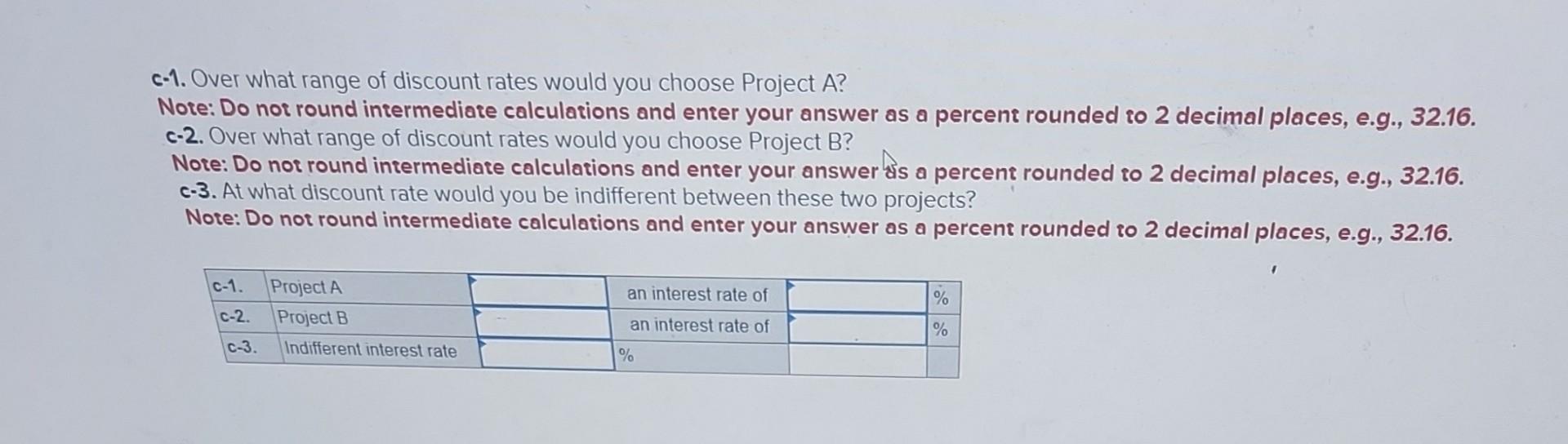 Solved c-1. Over what range of discount rates would you | Chegg.com