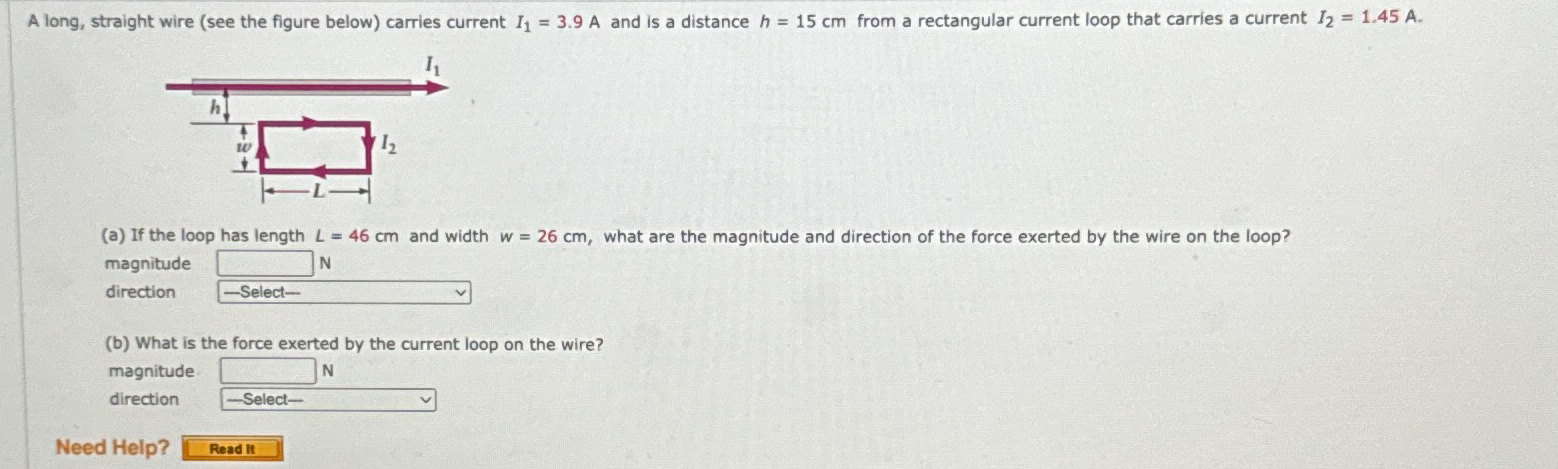 Solved A long, straight wire (see the figure below) ﻿carries | Chegg.com
