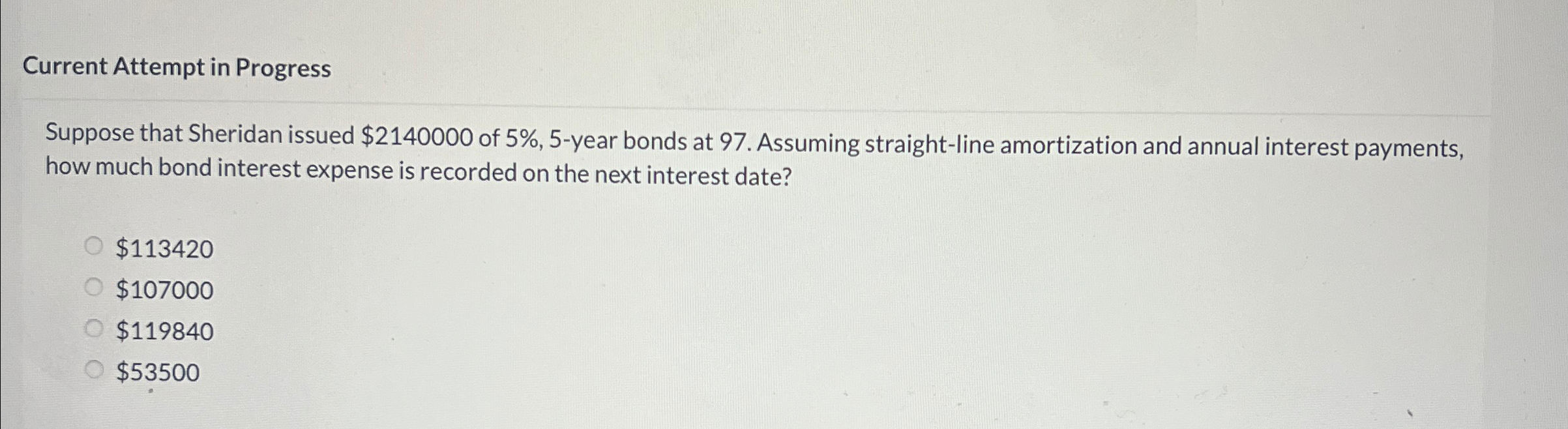 Solved Current Attempt in ProgressSuppose that Sheridan | Chegg.com