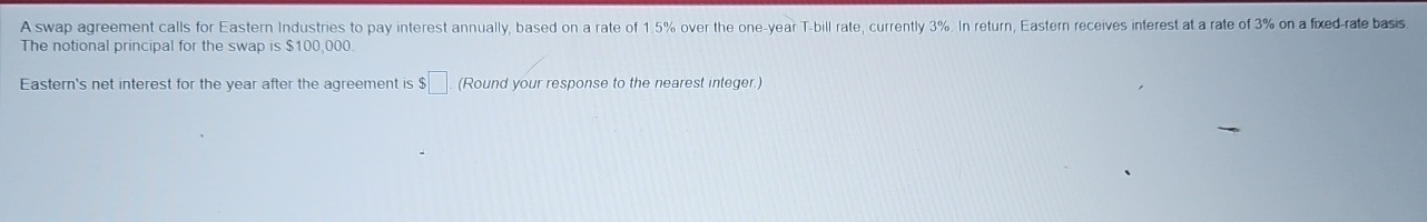 Solved The notional principal for the swap is | Chegg.com