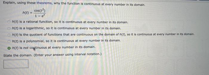 Explain, using these theorems, why the function is | Chegg.com