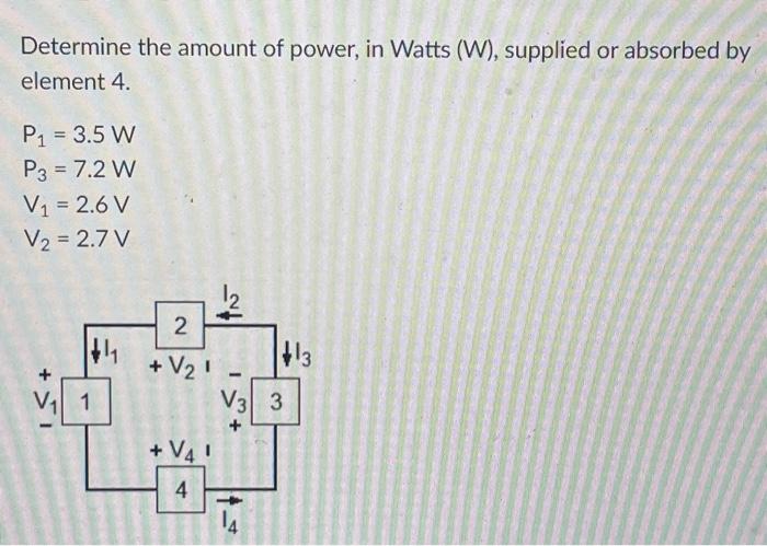 Solved Determine the amount of power, in Watts (W), supplied | Chegg.com