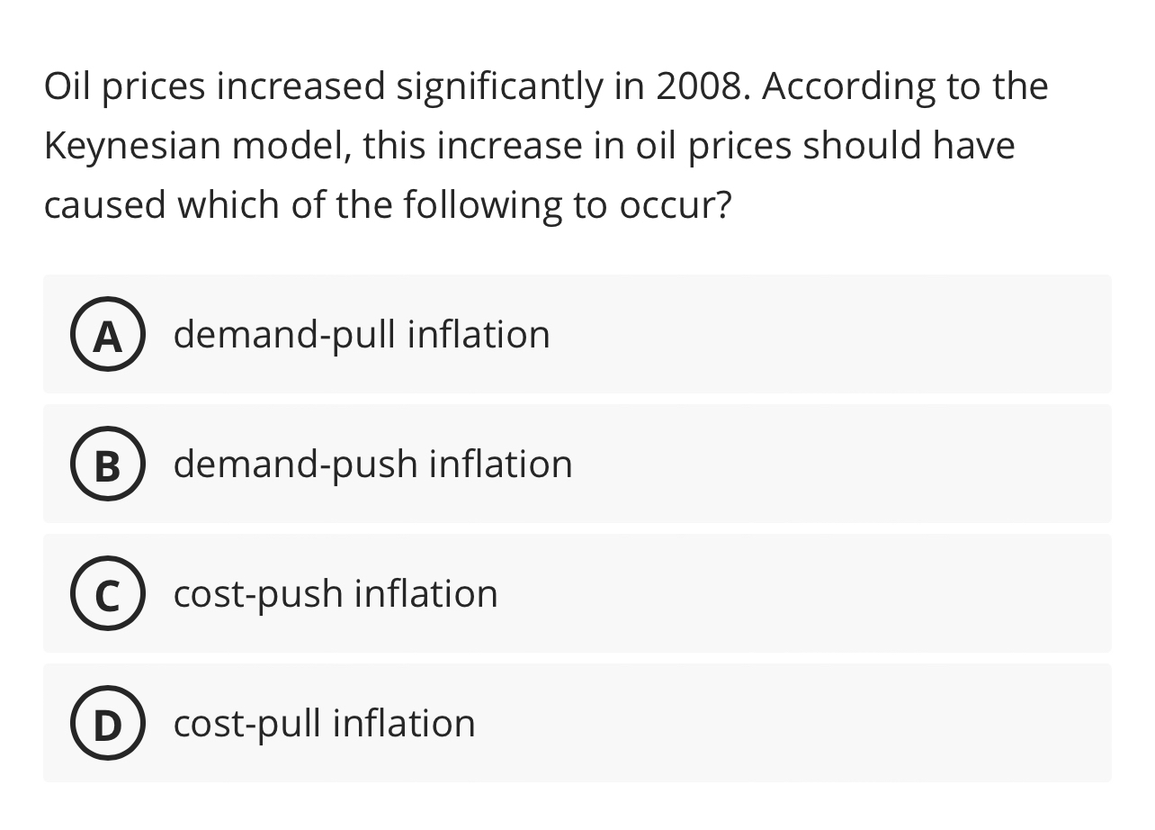 Solved Oil prices increased significantly in 2008. | Chegg.com