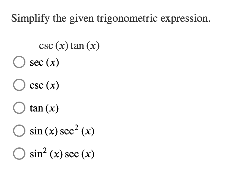 Solved Simplify the given trigonometric | Chegg.com