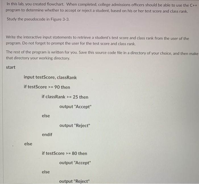 Solved In this lab, you created flowchart. When completed, | Chegg.com