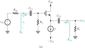 Solved The source follower MOSFET below has gm= 5ma/V, | Chegg.com